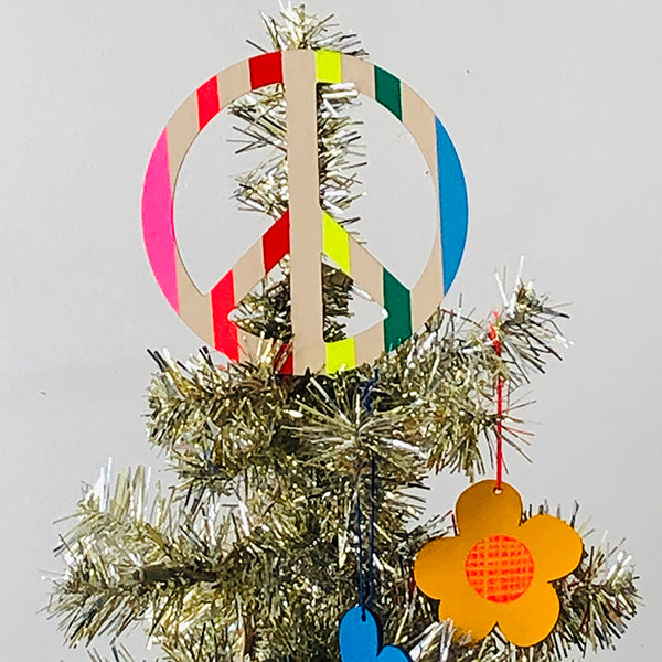 TREE TOPPER - RAINBOW PEACE SIGN — COSMIC PEACE STUDIO